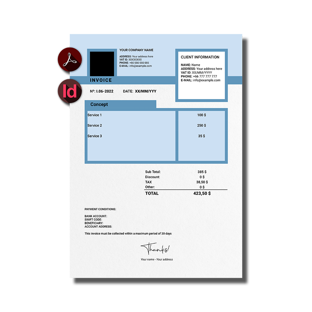 Invoice and estimate services Template — ArquiFlash