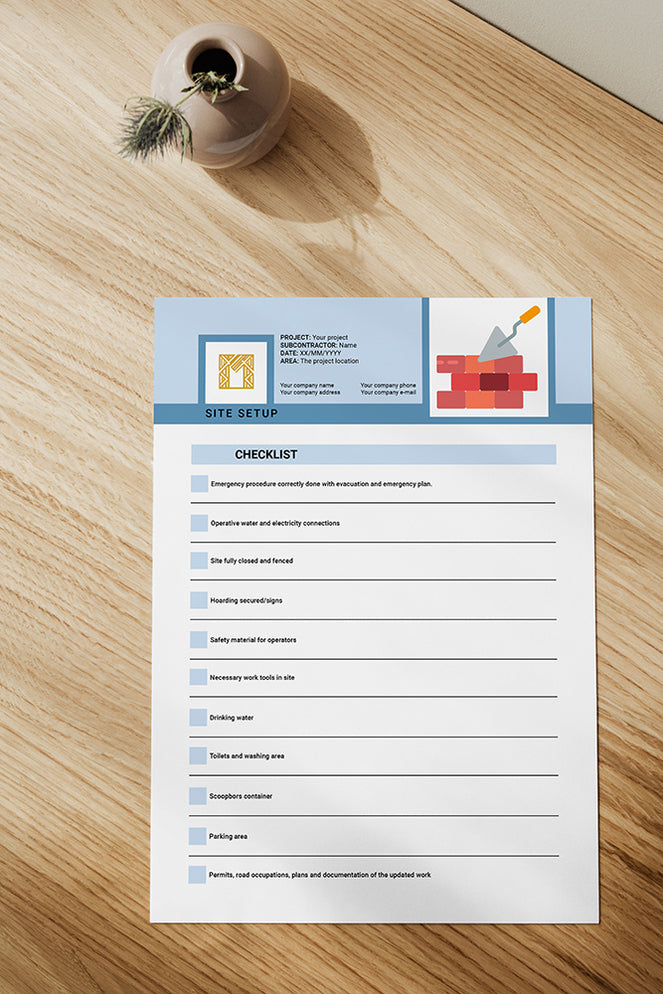 Site setup checklist — ArquiFlash